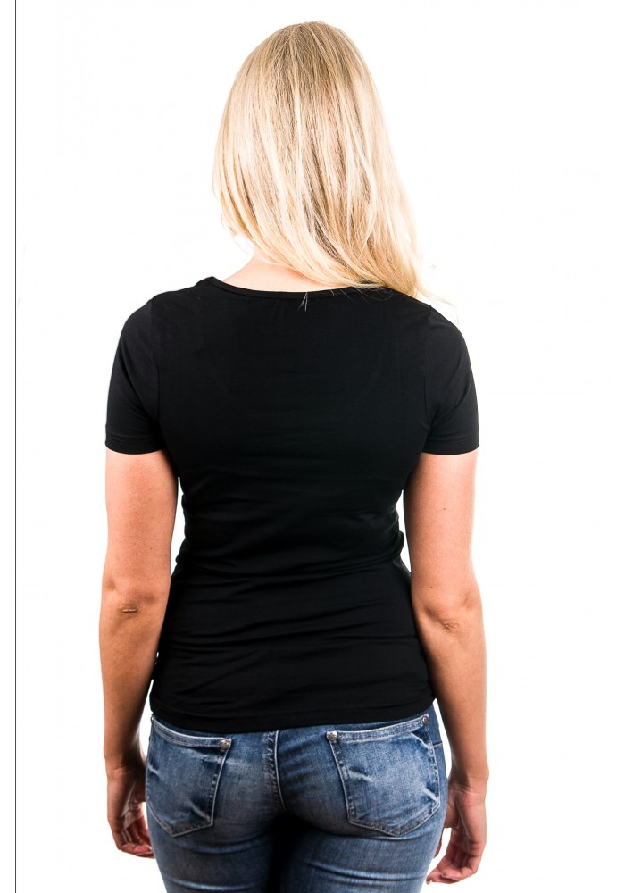 Garage Women T-Shirt Round Neck Black ( art 0701)