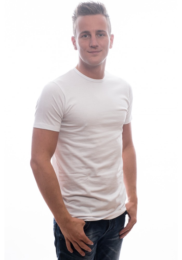 Slater T-Shirt Basic Fit O-neck white EXTRA LONG Two Pack ( art 7700)
